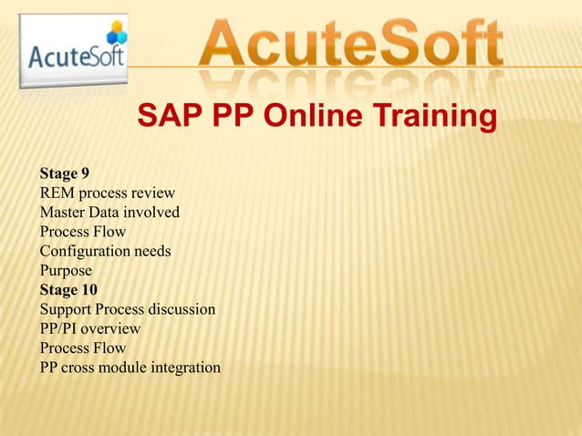 Sap pp online training | PPSX