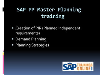 Sap – pp online training course | PPTX | Logistics | Business