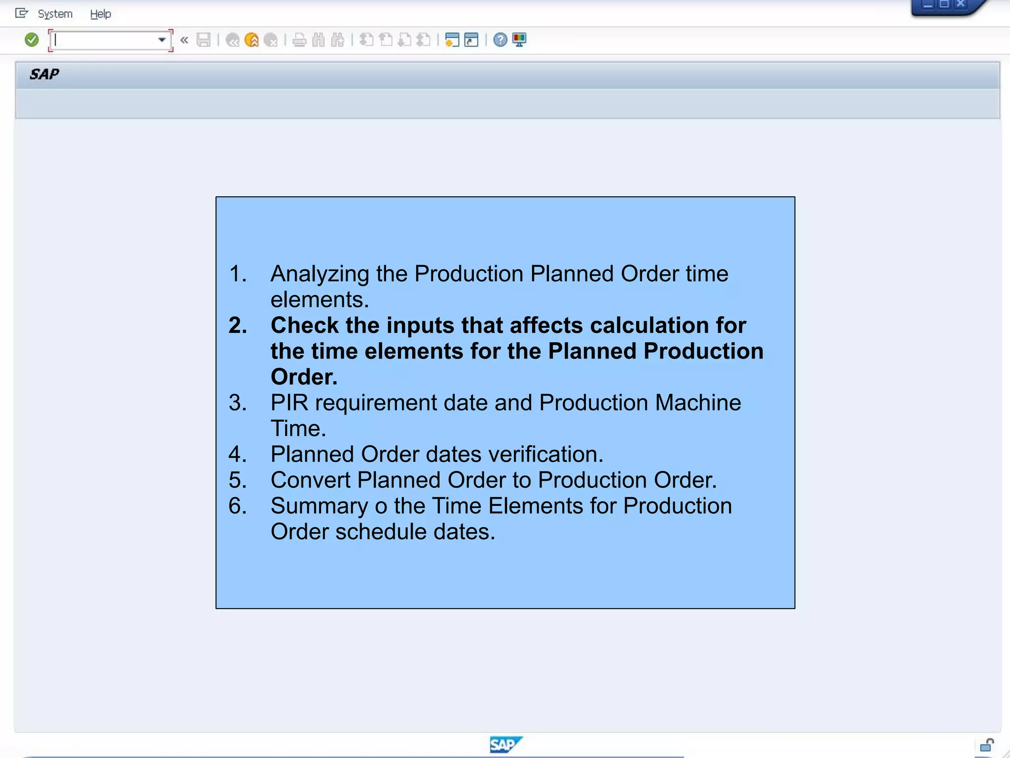 Sap Pp Production Order Understanding Time Elementspdf Business