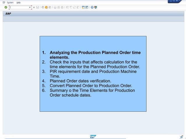 Sap Pp Production Order Understanding Time Elementspdf Business