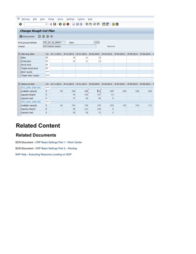 Sap pp rough cut capacity planning on sop | PDF
