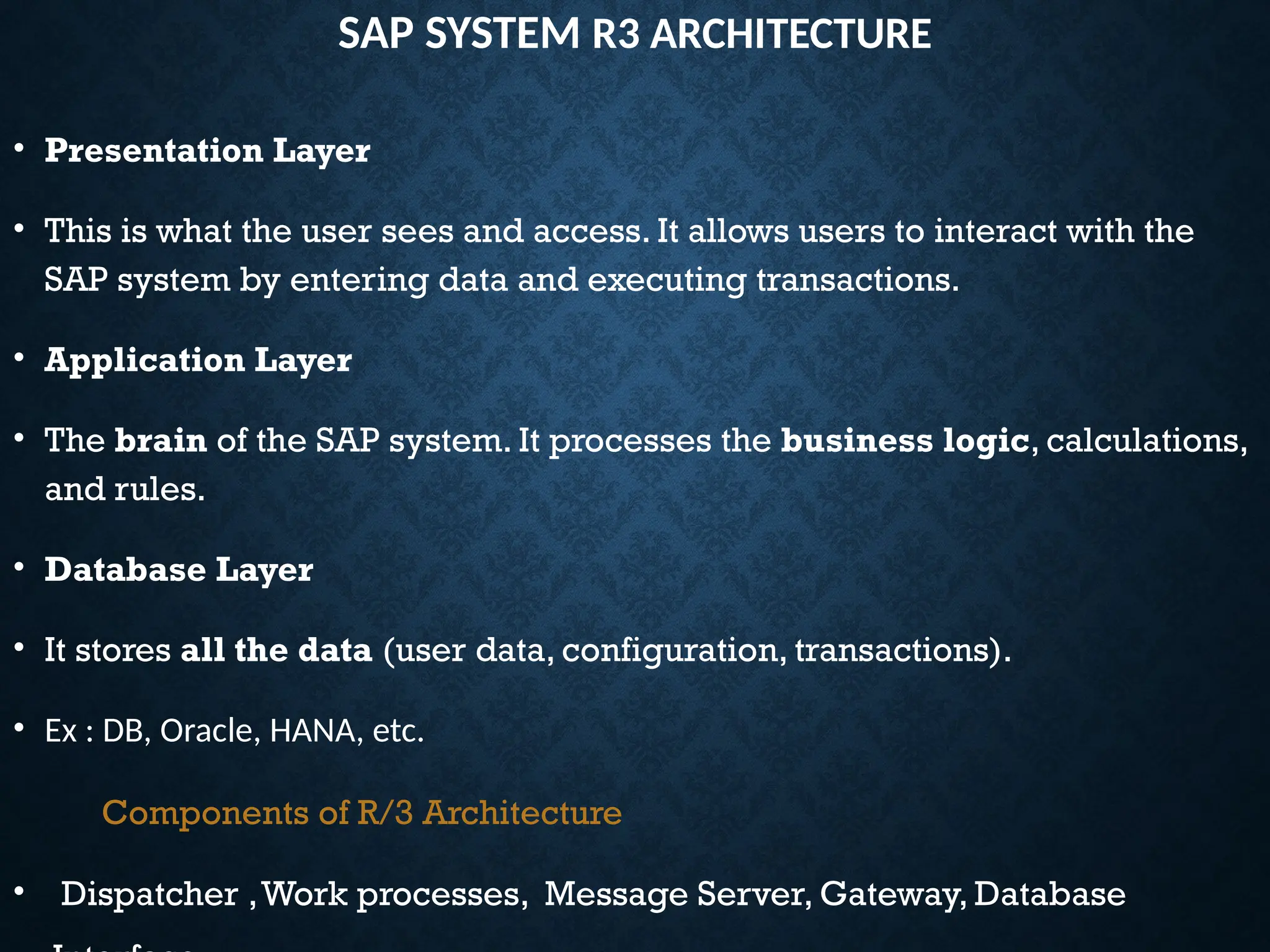 SAP Presentation and sap introduction for sap basis | PPTX