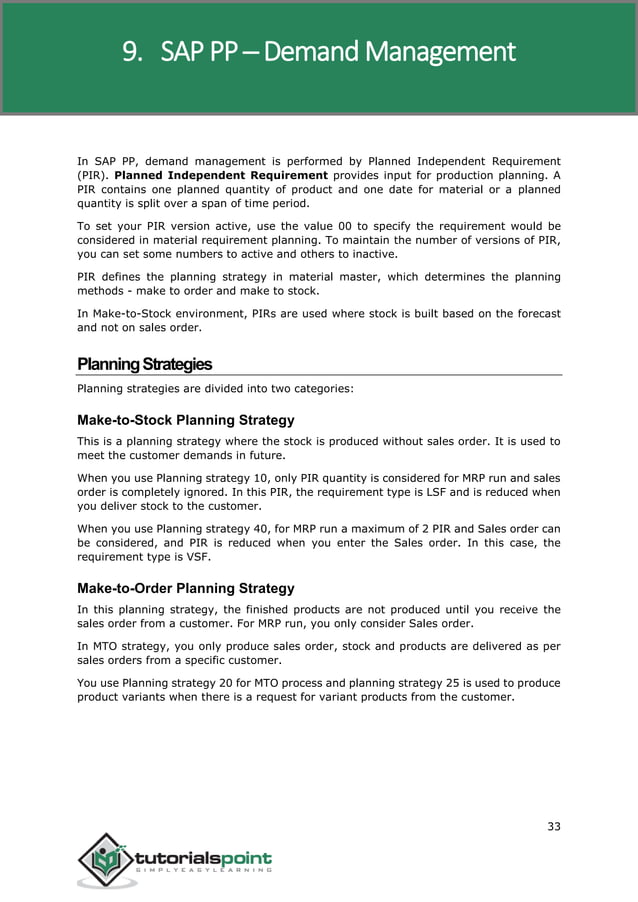 Sap pp tutorial | PDF