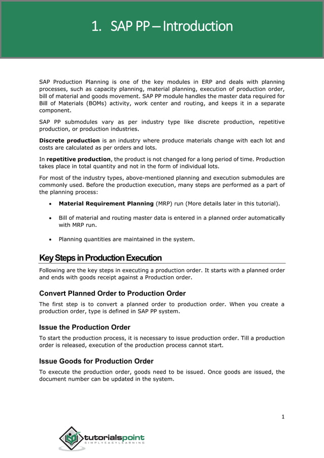 Sap pp tutorial | PDF