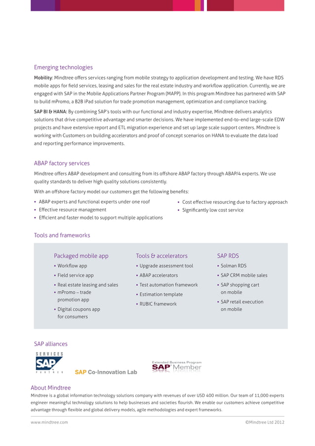 Mindtree SAP Practice. | PDF