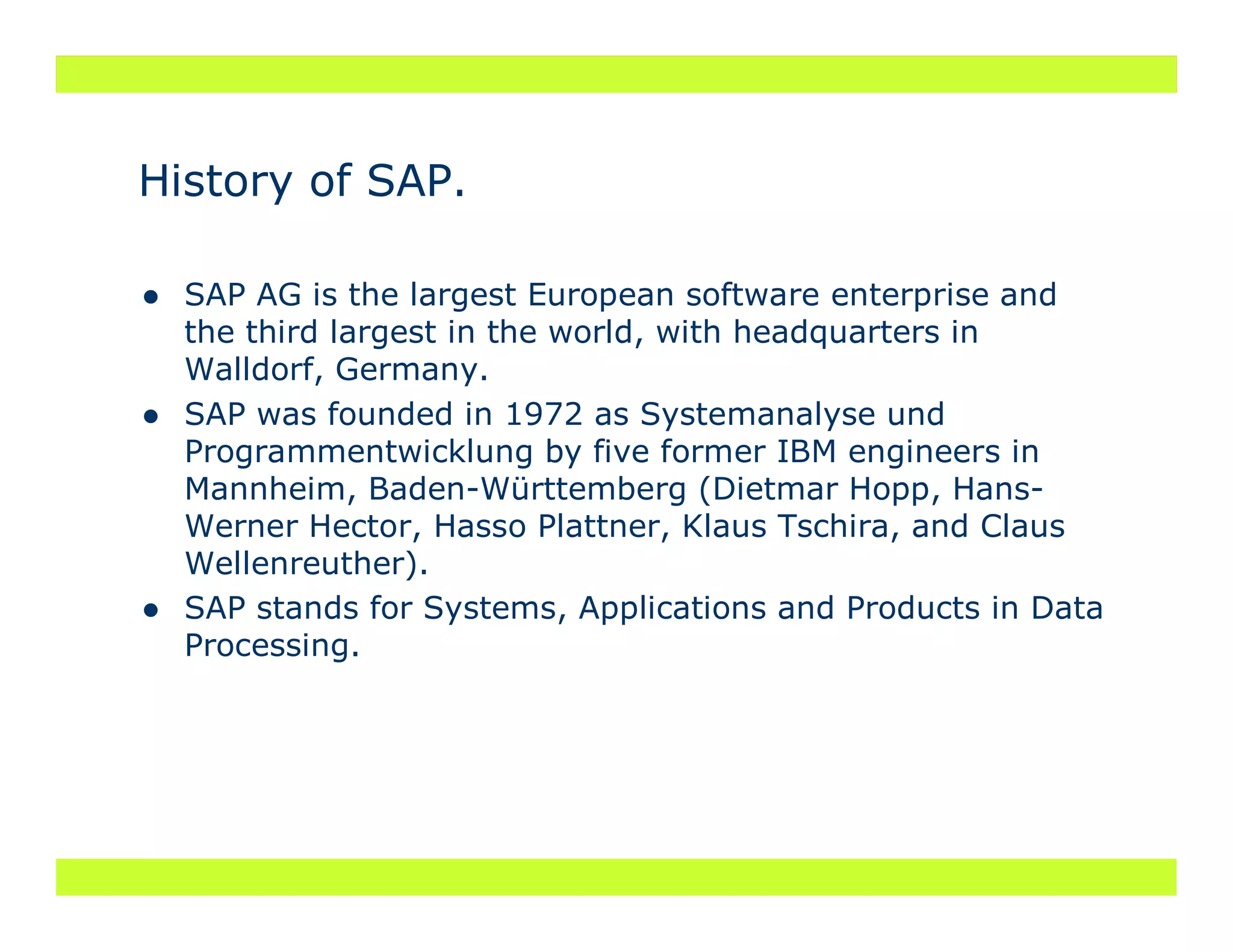 Sap Presentation | PDF