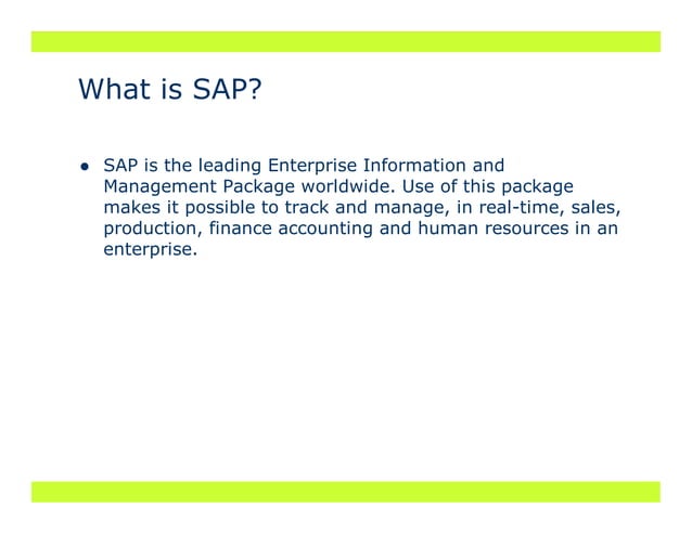 Sap Presentation | PDF