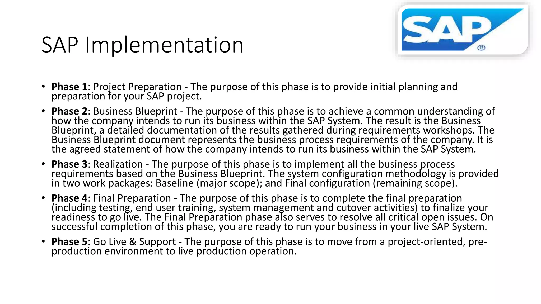 Introduction to SAP, Systems, Applications | PPT