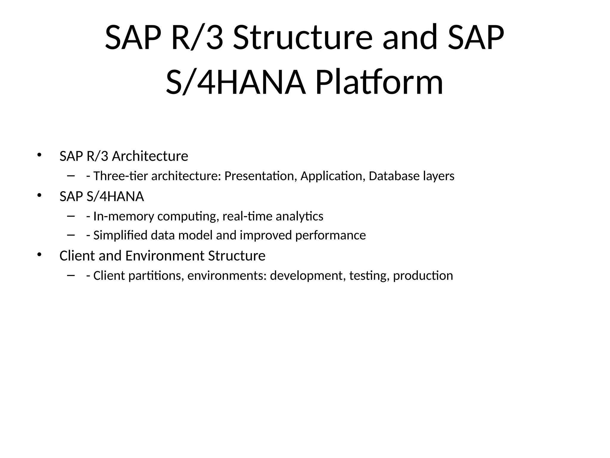 SAP Presentation basic information and data | PPT