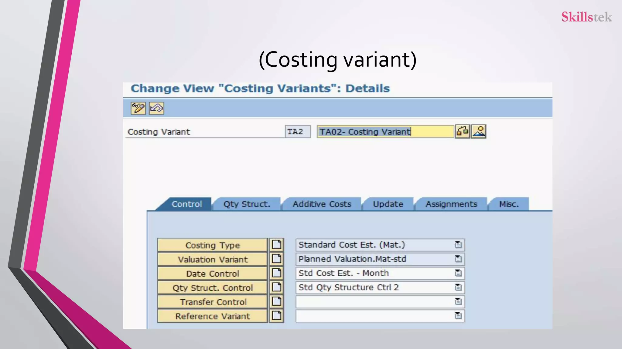 SAP Product costing Calculation With Components - Skillstek | PPTX
