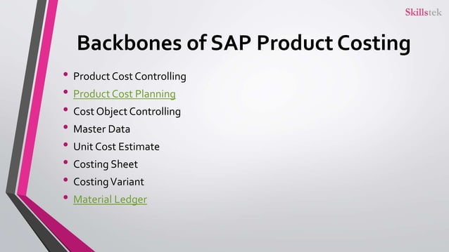 SAP Product costing Calculation With Components - Skillstek | PPTX ...