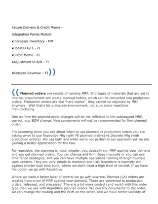 Sap production planning | DOCX