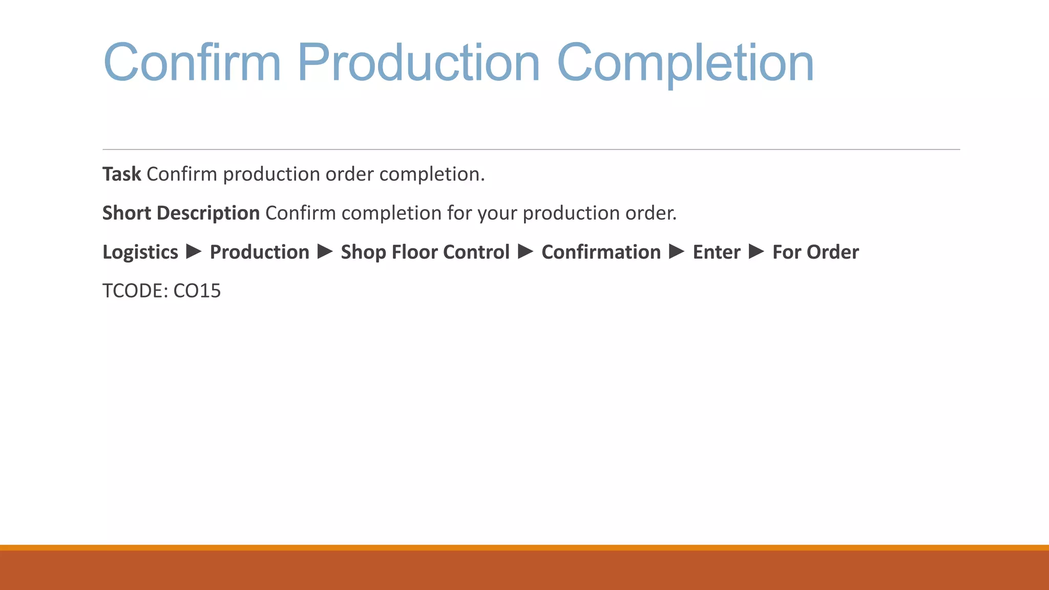 SAP Production Planning and Execution presentation | PPTX
