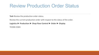 SAP Production Planning and Execution presentation | PPTX