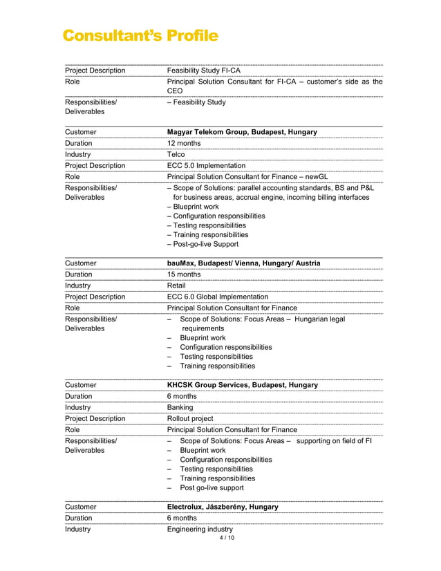 SAP Profile Erika Szalai 2012 | PDF | Management Consulting Industry ...