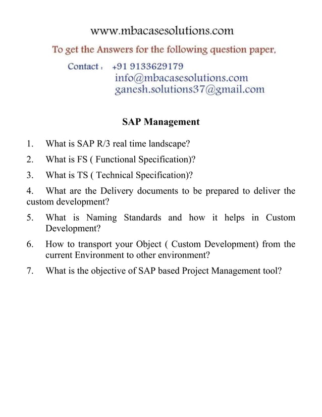 SAP Project Management - What is SAP R3 real time landscape.doc
