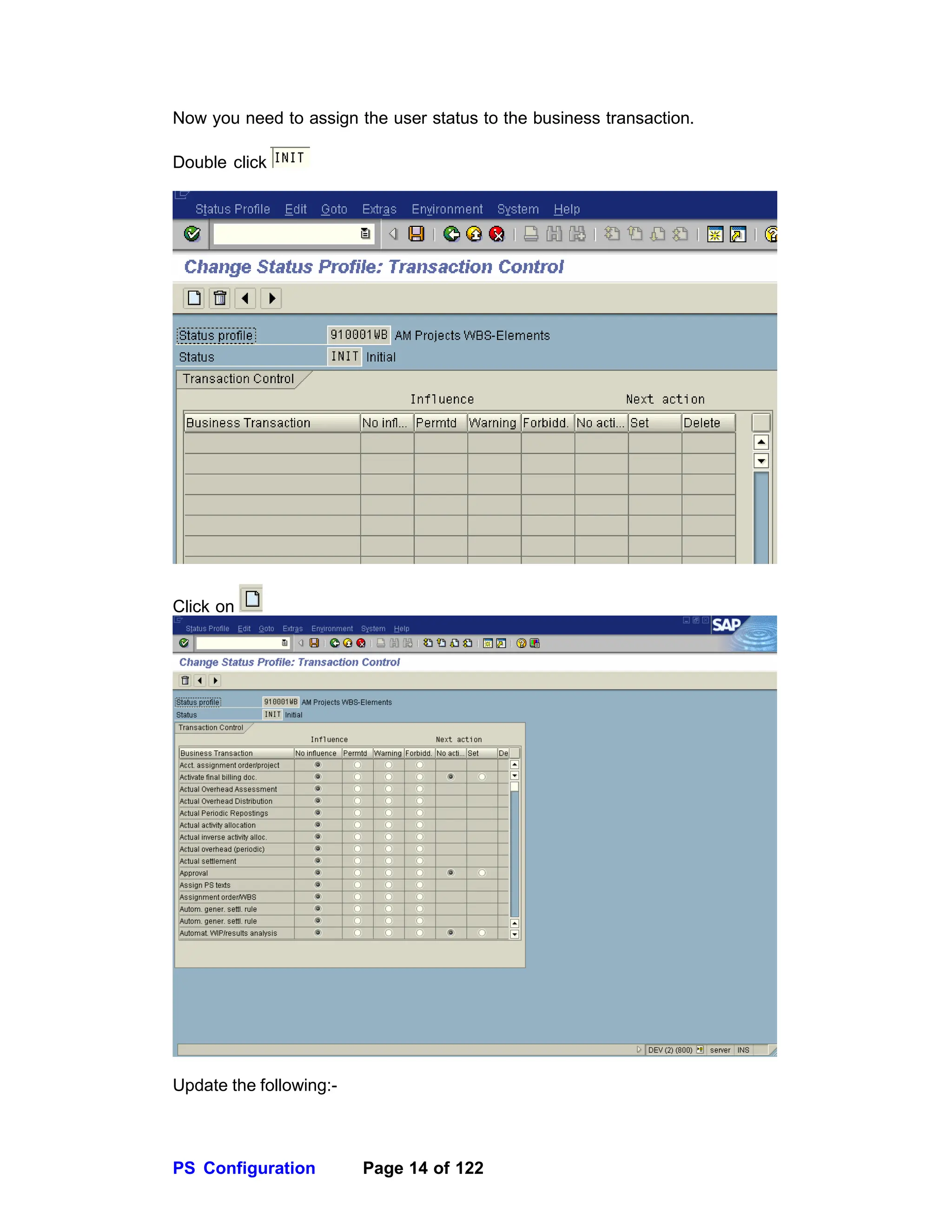 SAP PROJECT SYSTEMS CONFIGURATION Document | PDF