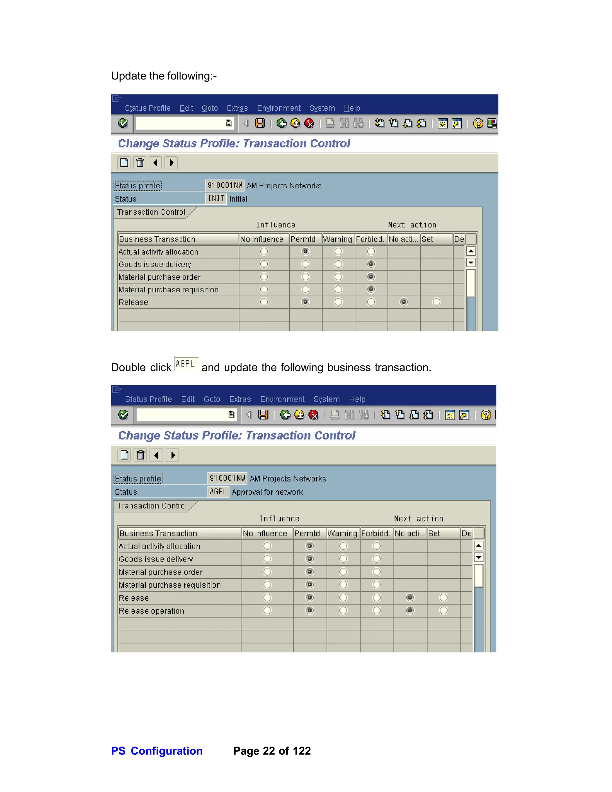 SAP PROJECT SYSTEMS CONFIGURATION Document | PDF