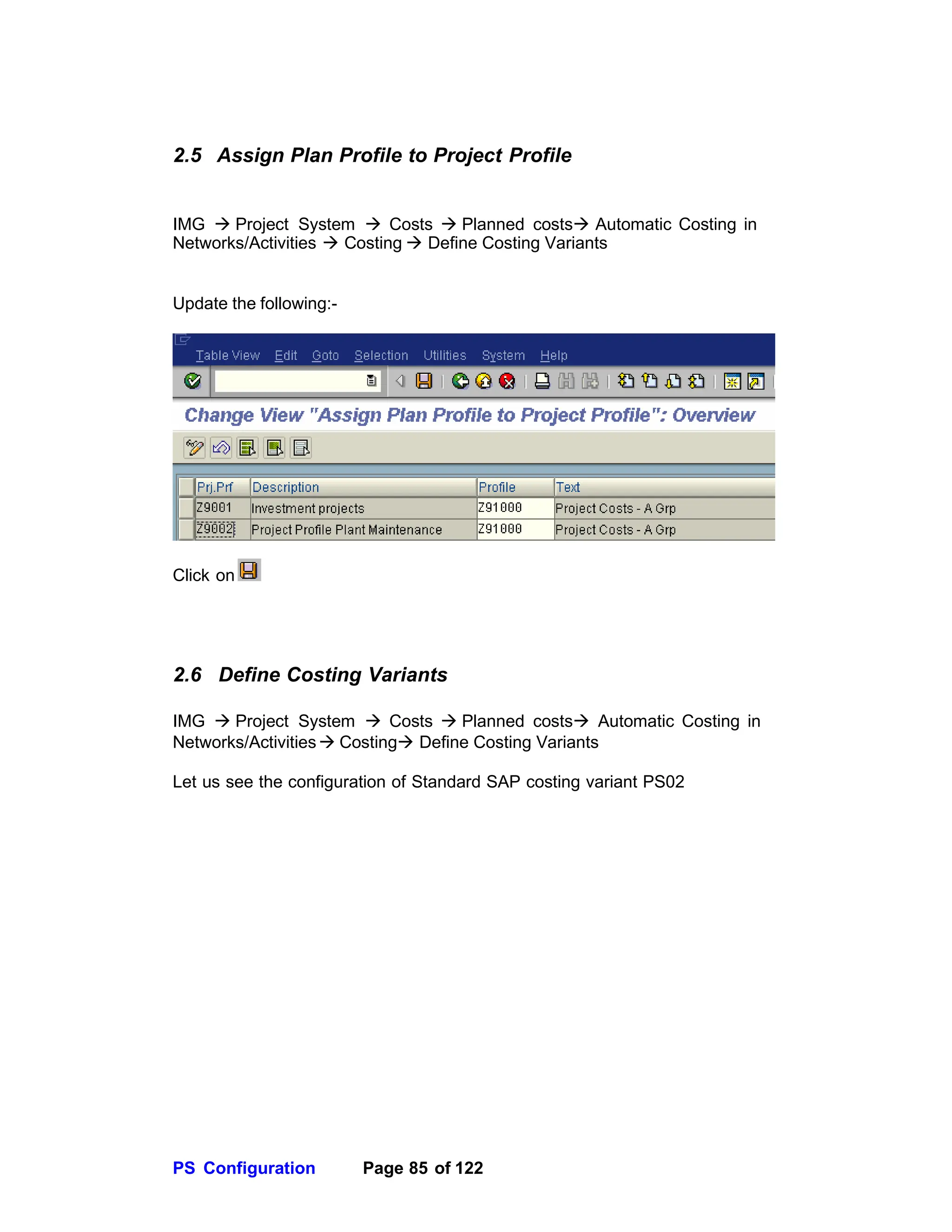 SAP PROJECT SYSTEMS CONFIGURATION Document | PDF
