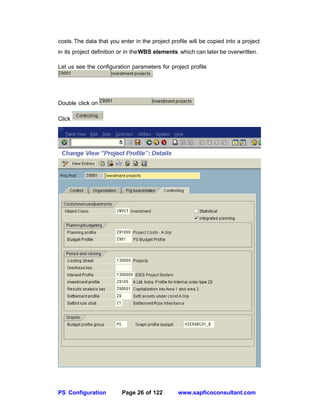 SAP PROJECT SYSTEMS CONFIGURATION Document | PDF