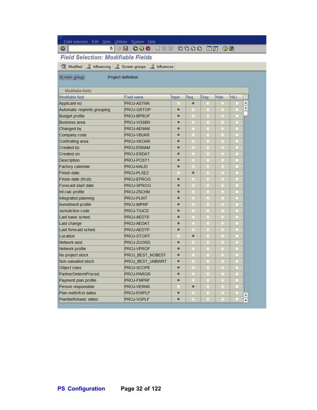 SAP PROJECT SYSTEMS CONFIGURATION Document | PDF