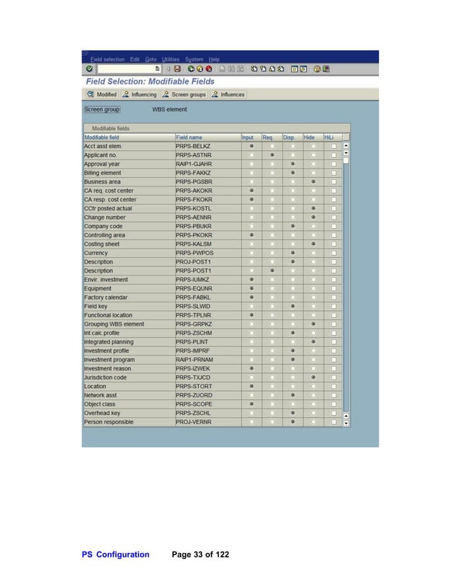 SAP PROJECT SYSTEMS CONFIGURATION Document | PDF
