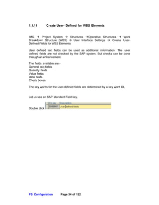 SAP PROJECT SYSTEMS CONFIGURATION Document | PDF