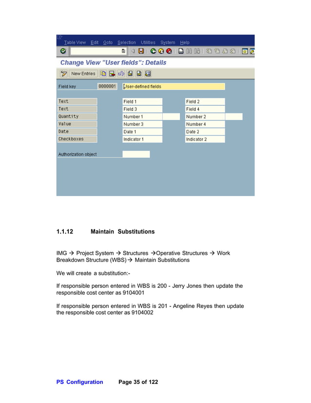SAP PROJECT SYSTEMS CONFIGURATION Document | PDF