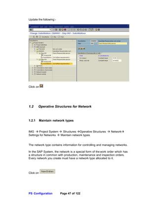 SAP PROJECT SYSTEMS CONFIGURATION Document | PDF