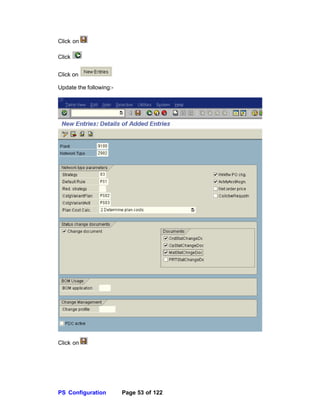 SAP PROJECT SYSTEMS CONFIGURATION Document | PDF