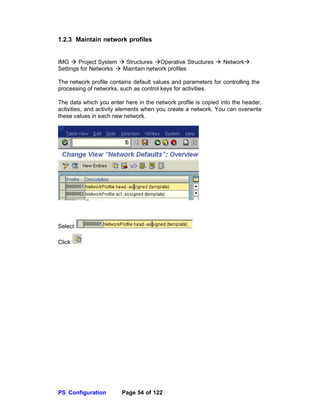 SAP PROJECT SYSTEMS CONFIGURATION Document | PDF