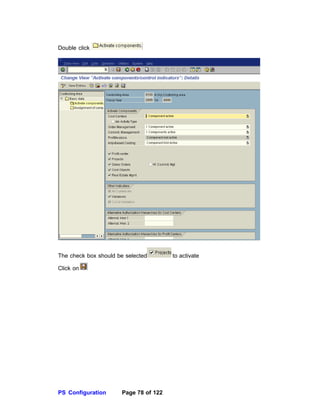 SAP PROJECT SYSTEMS CONFIGURATION Document | PDF