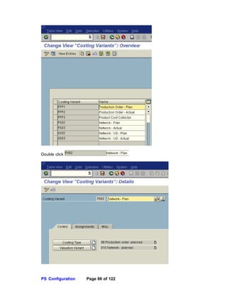 SAP PROJECT SYSTEMS CONFIGURATION Document | PDF