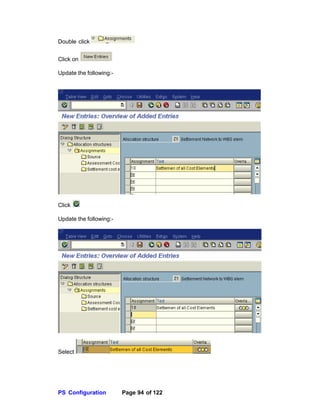 SAP PROJECT SYSTEMS CONFIGURATION Document | PDF