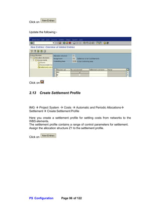 SAP PROJECT SYSTEMS CONFIGURATION Document | PDF