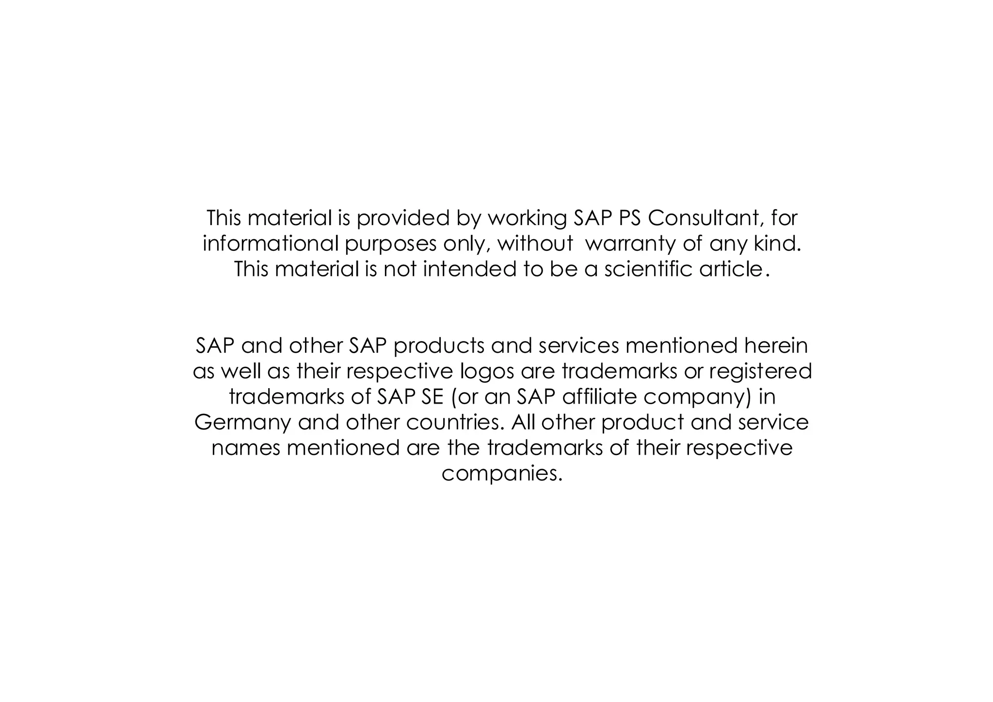 SAP PS - system statuses maintenance | PDF