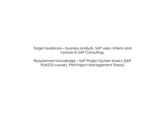 SAP PS - system statuses maintenance | PDF
