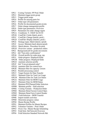 Sap ps transaction codes | DOC | Business Accounting & Finance | Business