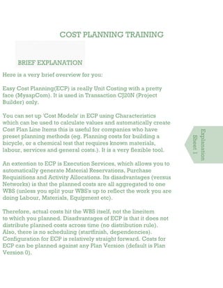 Sap ps cost planning | PDF