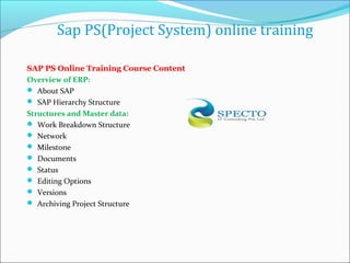 Sap ps(project system) online training | sap ps online training in usa|uk | PPT
