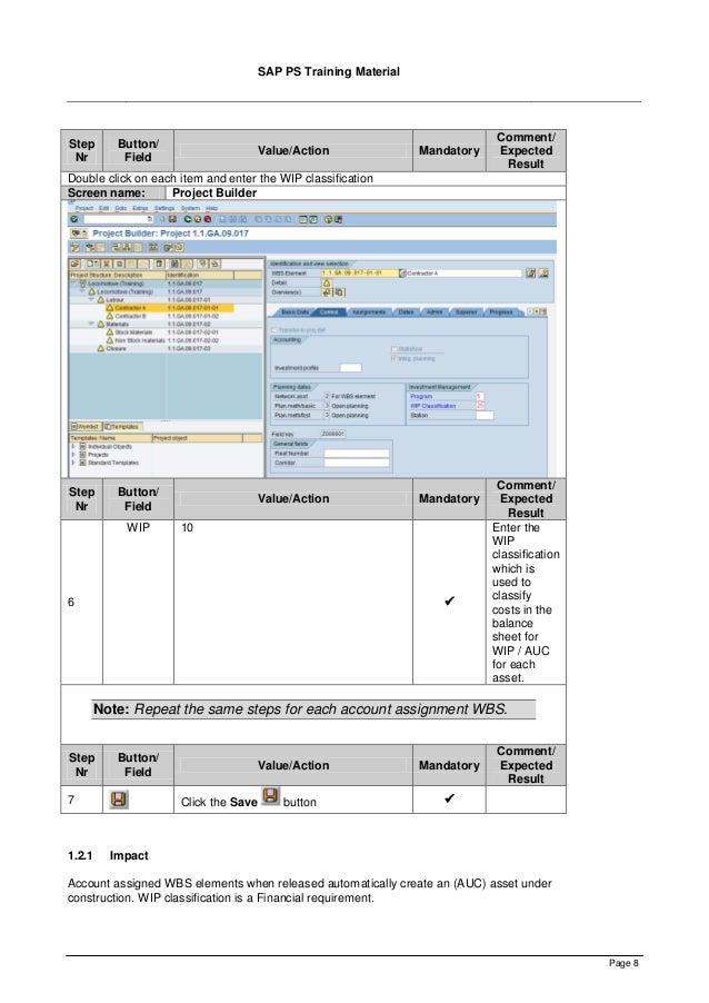 SAP PS Training Guide
