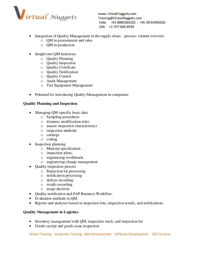 SAP Quality Management Module | SAP QM Online Training