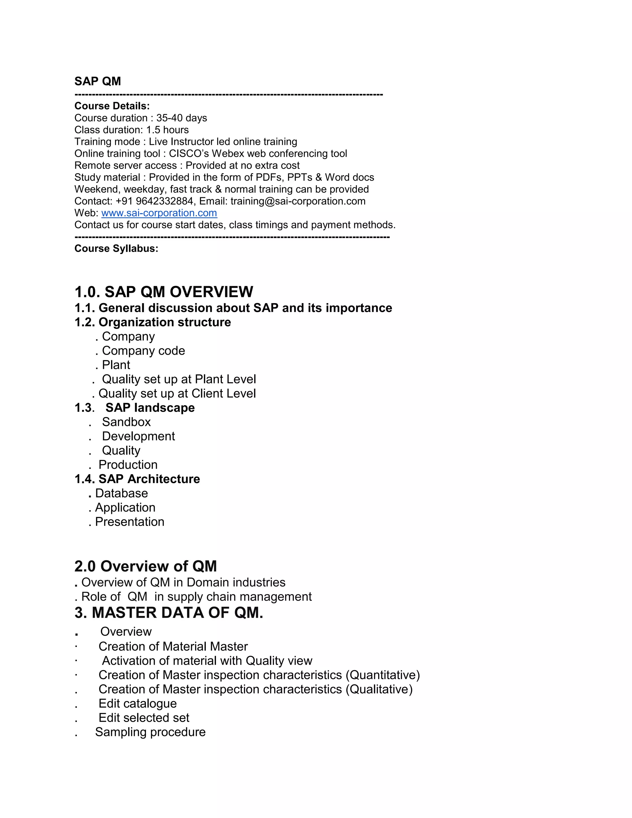 Sap qm | DOCX