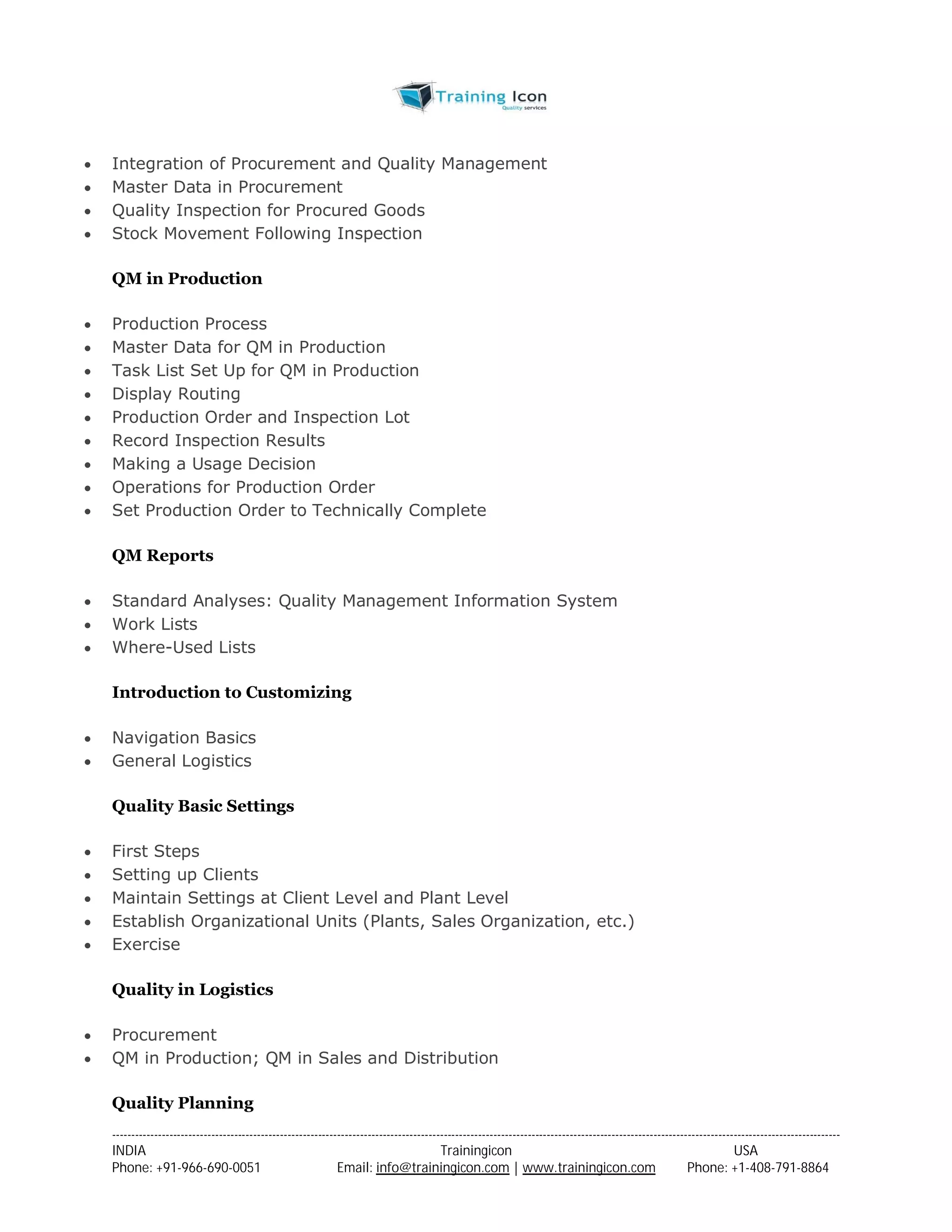 SAP QM ONLINE TRAINING | PDF