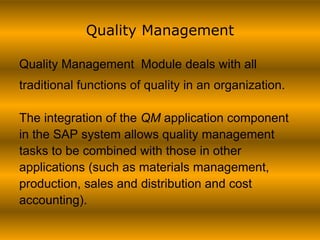 Sap qm ppt | PPTX | Business | Business and Finance