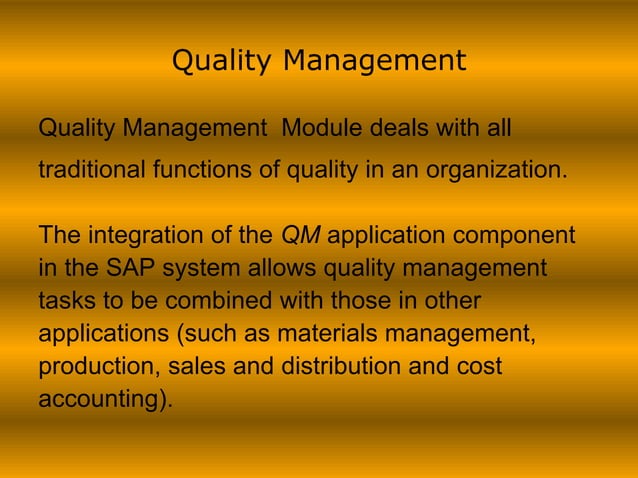 Sap qm ppt | PPTX | Business | Business and Finance