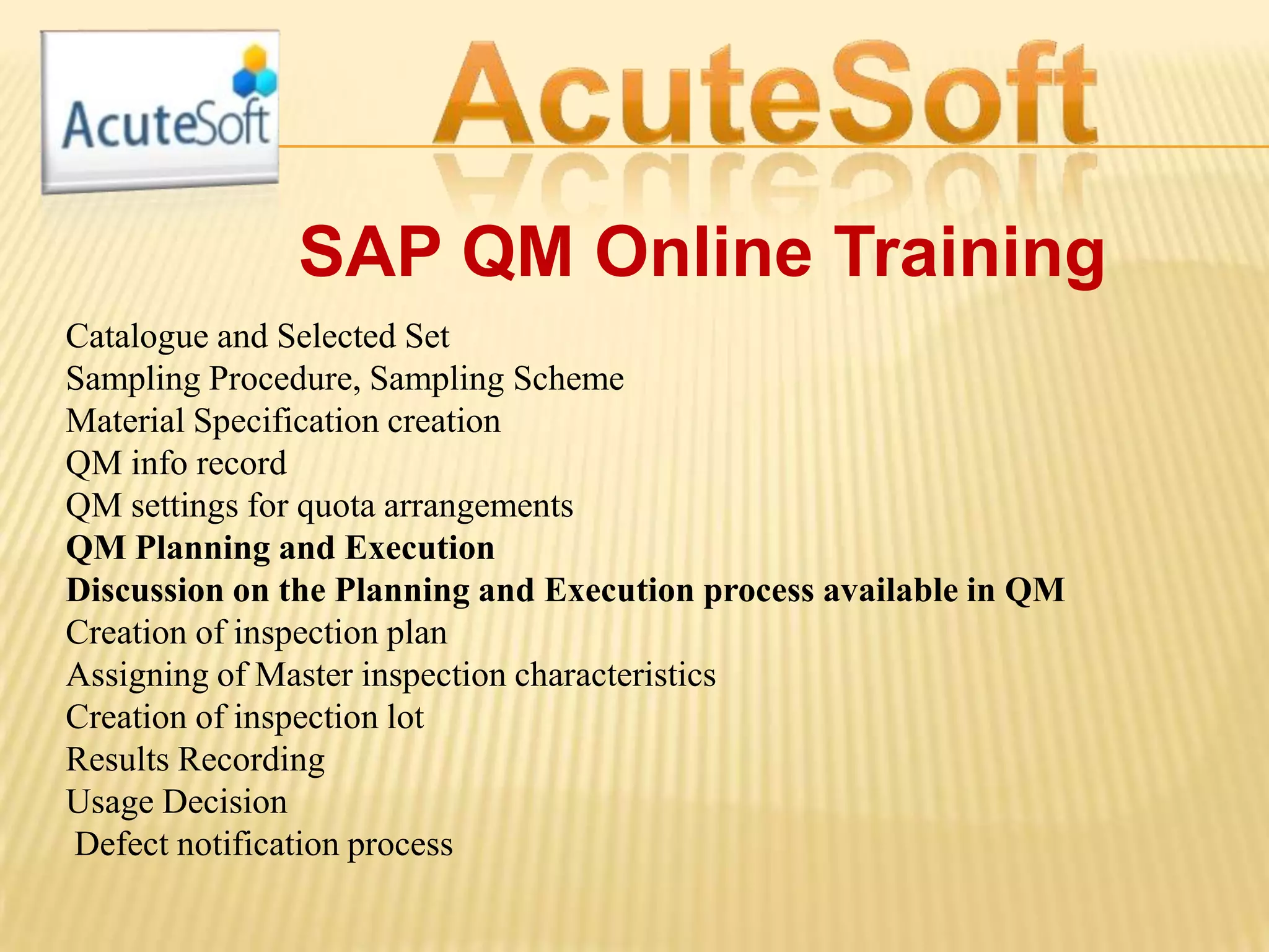Sap qm online training | PPSX