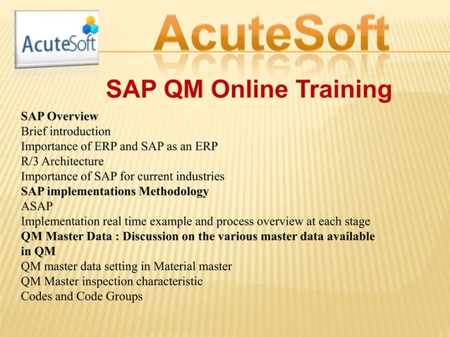 Sap qm online training | PPT