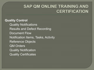 Sap qm online training in india | PPTX
