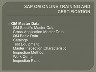 Sap qm online training in india | PPTX